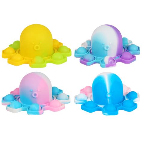 Pop It Flip Octopus Simple Dimple Digits Fidget Early Educational Finger Toy Keychain Pendant