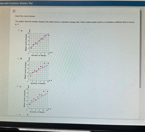 solved data with functions mastery test 2 select the correct answer