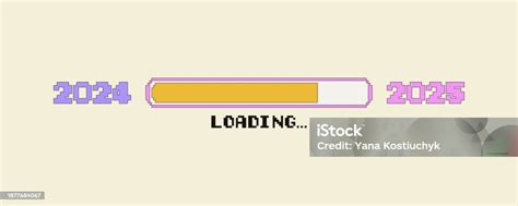 로딩 바 2024에서 2025까지 8비트 레트로 게임 스타일 새해 픽셀 아트 배너입니다 벡터 일러스트 레이 션 12월에 대한 스톡 벡터 아트 및 기타 이미지 Istock