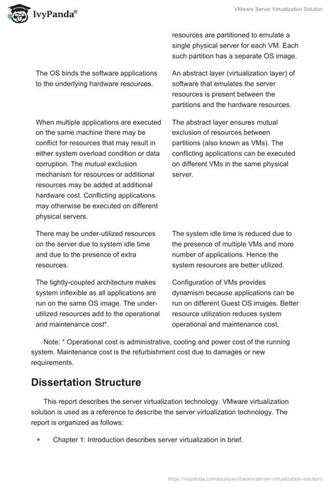 VMware Server Virtualization Solution Words Dissertation Example