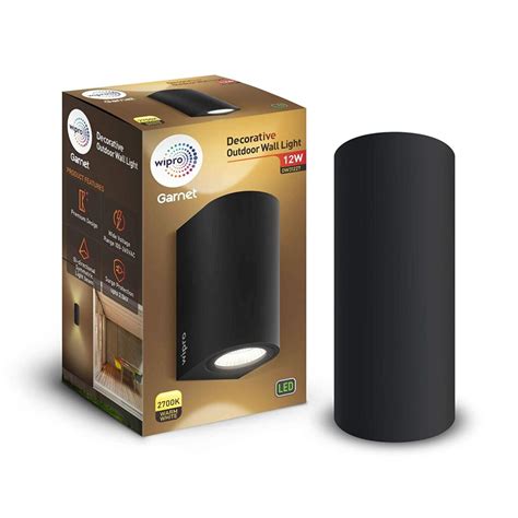 Wipro Garnet Dw X Watt Up Down Outdoor Wall Light Warm White Yellow Wp The Light