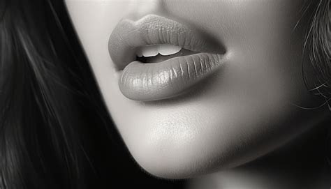 Premium Photo Close Up Black And White Portrait Of A Womans Lips