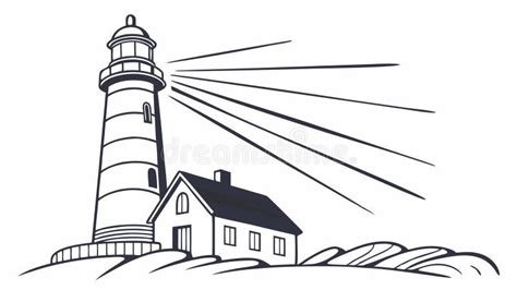 Classic Lighthouse Coastal Navigation And Guidance Vector Design Generative Ai Stock Vector
