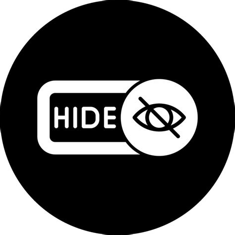 Hide Circle Inverted Icon Vector Art At Vecteezy