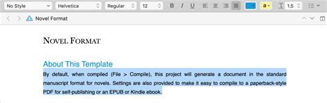Style Scrivener Introduction ScrivenerVirgin