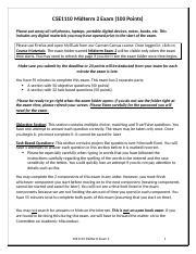 CSE Midterm Exam Guidelines And Instructions Course Hero