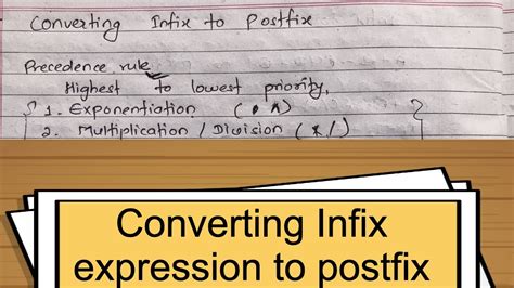 Convert Infix Expression To Postfix Expression Using Stack Data Structure And Algorithm Youtube