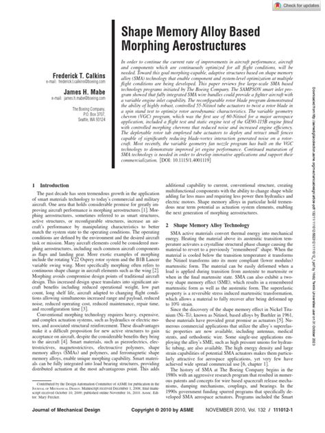 shape memory alloy based morphing aerostructures frederick t calkins