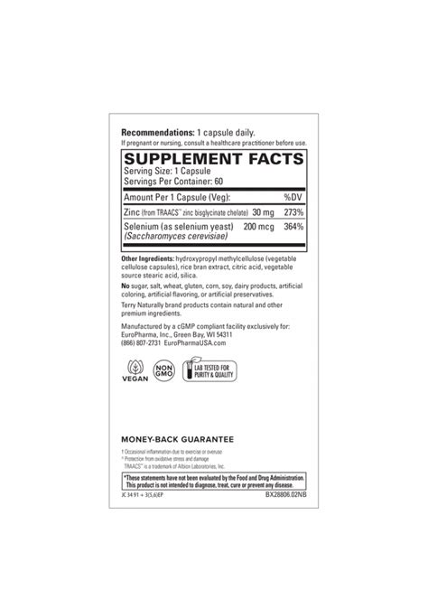 Zinc Plus Selenium 60caps The Health Fix Store