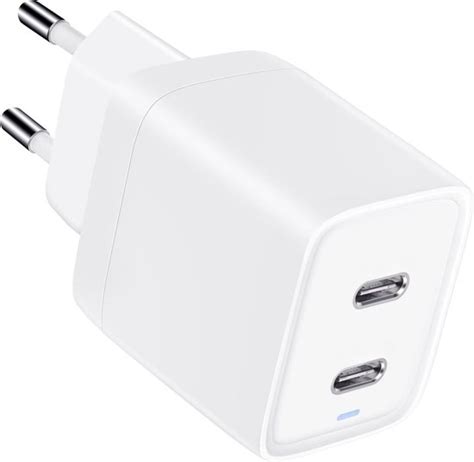 Snellader Met 2 USB C Poorten 45 Watt GaN Technologie 40 Kleiner Dan Originele Bol