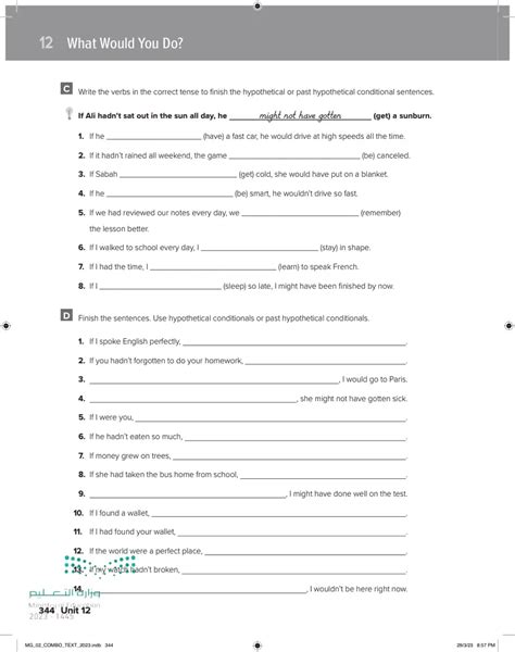 White The Verbs In The Correct Tense To Finish The Hypothetical Or Past Hypothetical Conditional