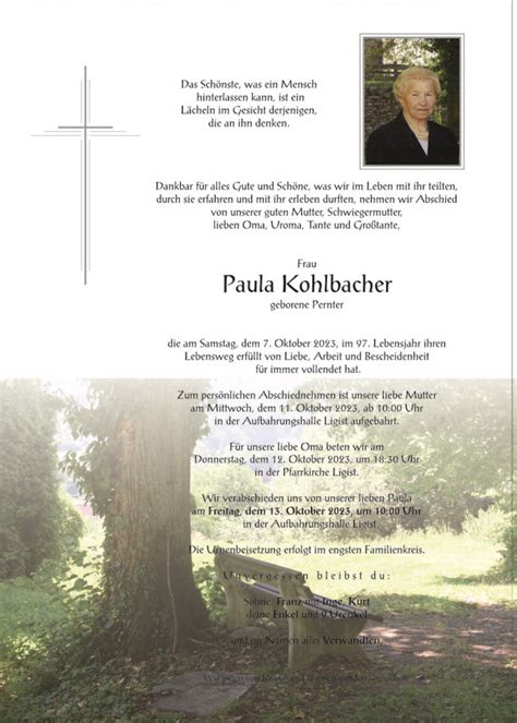 Paula Kohlbacher Geb Pernter Stadtwerke Voitsberg