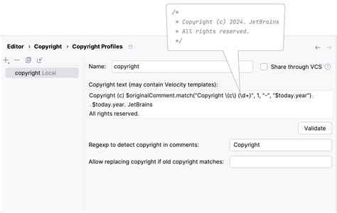 Copyright Intellij Idea Documentation