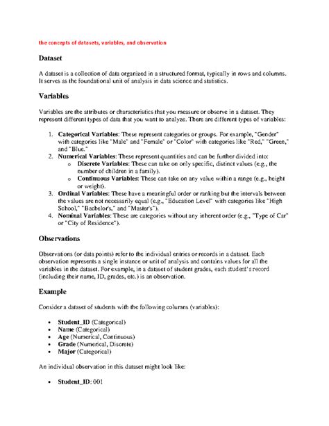 it skills and data analysis datasets variables and primary data