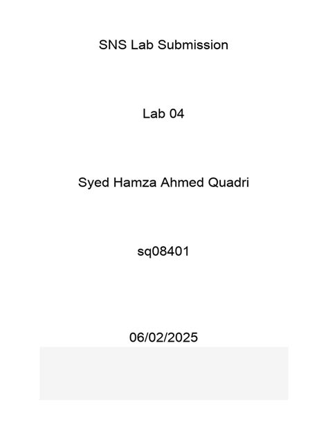 Sns Lab 4 Pdf Signal To Noise Ratio Computer Engineering