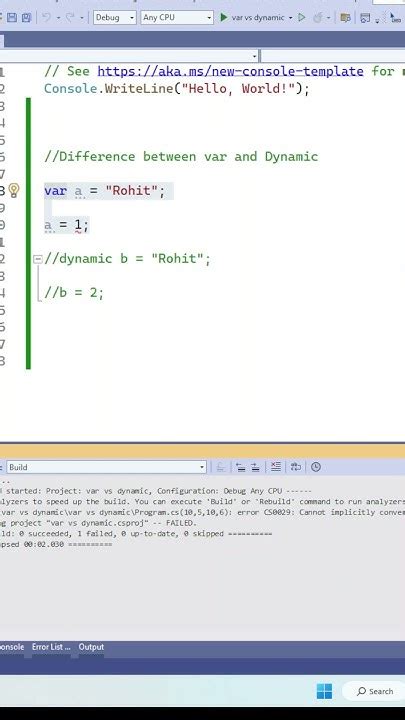 Interview Question Difference Between Var And Dynamic C Dotnet Net Youtube