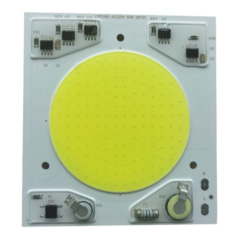 ال ای دی 50وات 220ولت گرد Cob سفید مهتابی سایز 87در80 ورنا الکتریک