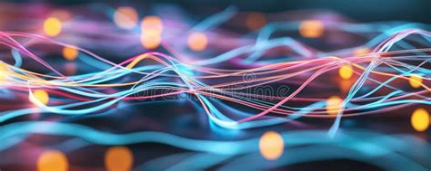 quantum encryption visualized as colorful tangled light paths securing