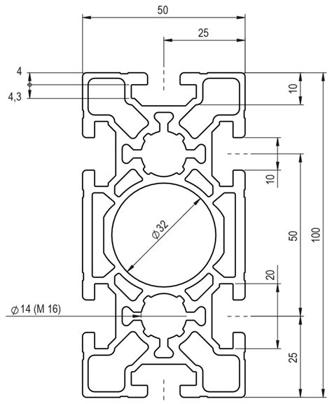 Aluminum profile 50 x 100 | ALTRATEC Automation GmbH
