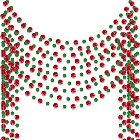 Outus 10 Pieces Red Round Dots Garland Graduation Party