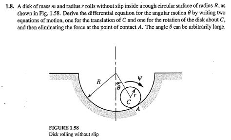 solved a disk of mass m and radius r rolls without slip