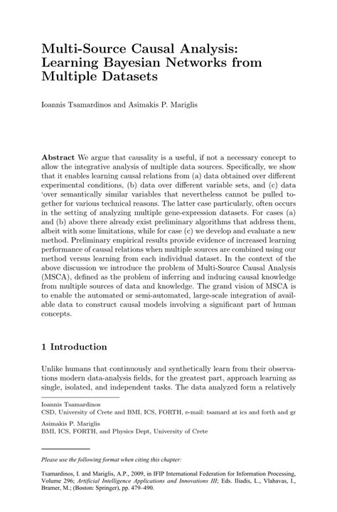 Pdf Multi Source Causal Analysis Learning Bayesian Networks From