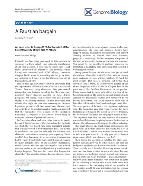 Pdf A Faustian Bargain