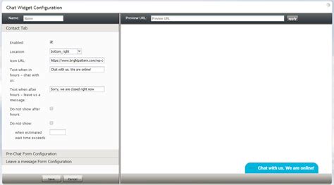 318chat Widget Configuration Guidecontacttab Bright Pattern