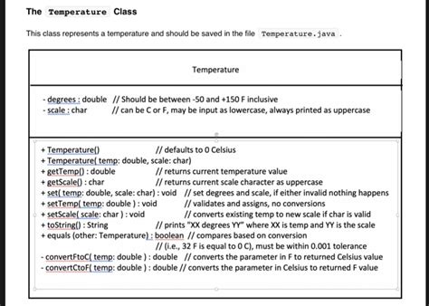 solved the temperature class this class represents a
