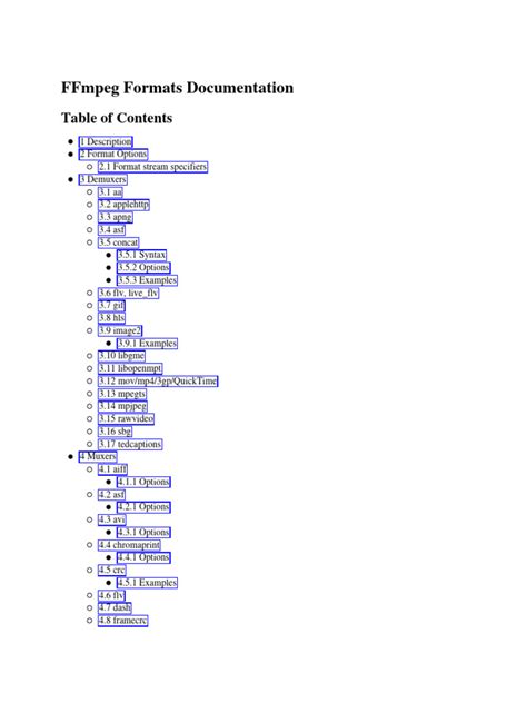 Ffmpeg Formats Pdf Streaming Media Filename