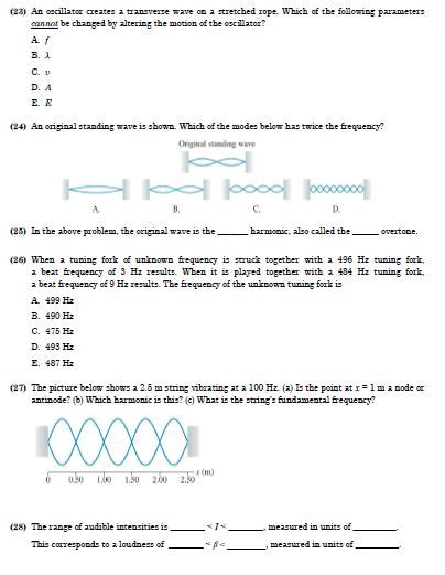 solved an oscillator creates a transverse wave on a