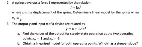 Solved A Spring Develops A Force F Represented By The