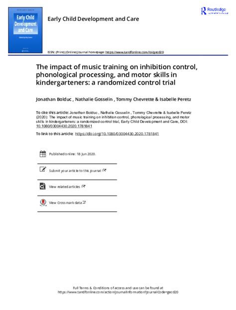 Pdf The Impact Of Music Training On Inhibition Control Phonological Processing And Motor