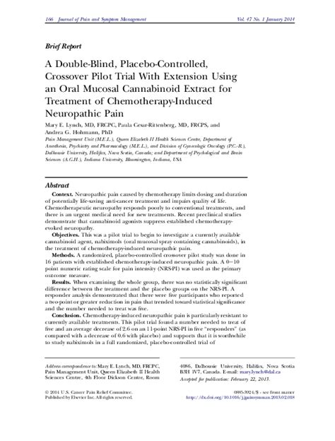Pdf A Double Blind Placebo Controlled Crossover Pilot Trial With Extension Using An Oral