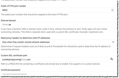 not worling pfx file is configured but not active linux emby