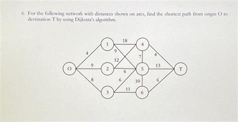 solved 6 for the following network with distances shown on