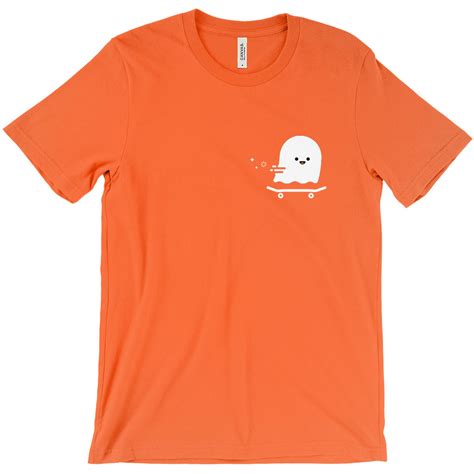 Cute Ghost Skateboarder Shirt Ghost Pocket Shirt Halloween Etsy