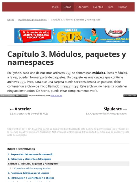 Capítulo 3 Módulos Paquetes Y Namespaces Pdf Html Python Lenguaje De Programación