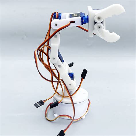 6dof 3d Printing White Six Axis Robotic Arm Diy Robot Assembly 3d