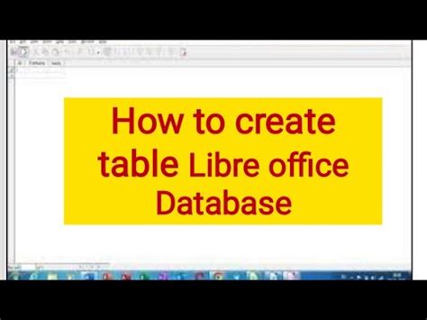 How To Create Table Libre Office Database Libreofficedatabase Sql