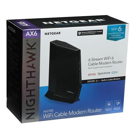 Netgear Nighthawk Ax6 Wi Fi 6 Ieee 802 11ax Cable Modem Wireless Router