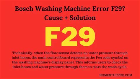 Bosch Washing Machine Error F29 Cause Solution