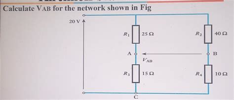Solved Calculate VAB For The Network Shown In Fig Chegg Com