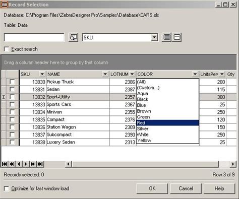 zebra designer connect to an excel database