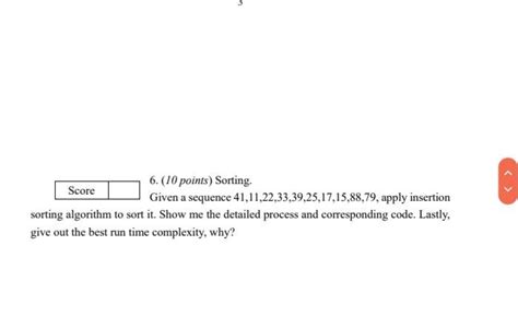 Solved 6. (10 points) Sorting. Given a sequence | Chegg.com
