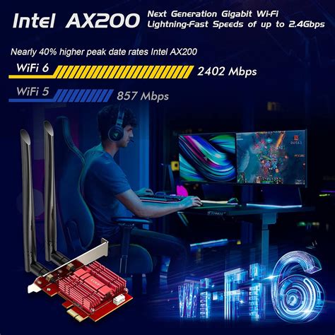 EDUP WiFi Mbps Bluetooth PCIe WiFi Card With Heat Sink Wireless G G Ultra Low