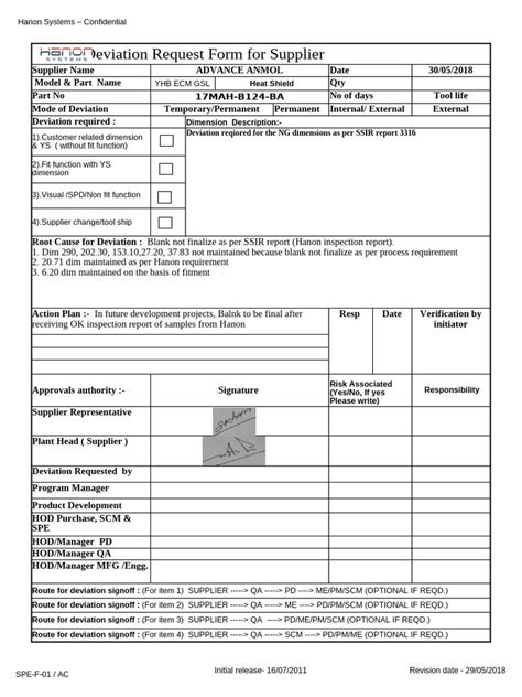 Approved Deviation Form New 26022019 Pdf