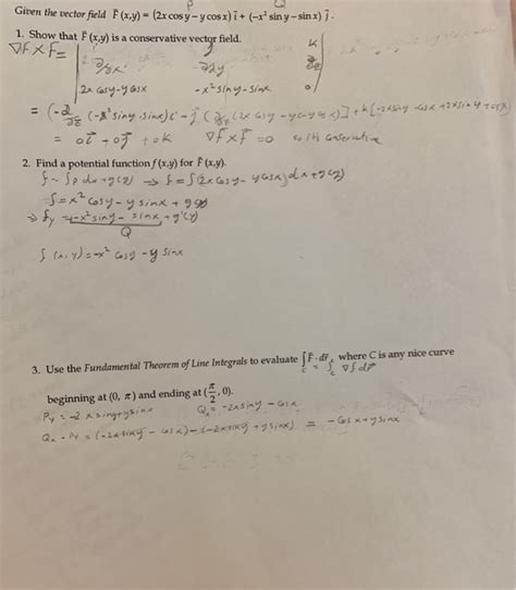 Solved Given The Vector Field F X Y 2x Cos Y Y Cosx I