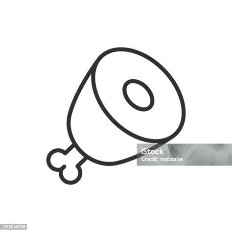 햄 뼈에 고기 선형 아이콘입니다 편집 가능한 획이 있는 선 고기에 대한 스톡 벡터 아트 및 기타 이미지 고기 굽기 날것 Istock