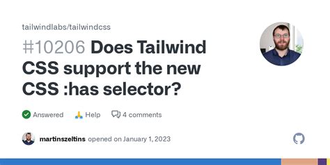 Does Tailwind Css Support The New Css Has Selector · Tailwindlabs Tailwindcss · Discussion
